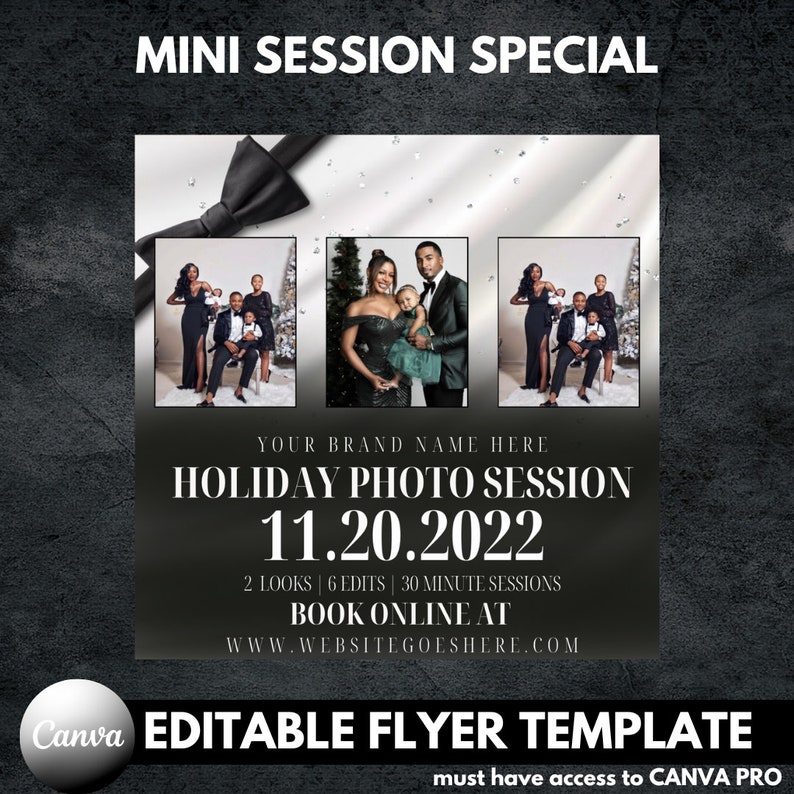 Holiday Mini Session Sales Flyer Photoshoot Session - Etsy