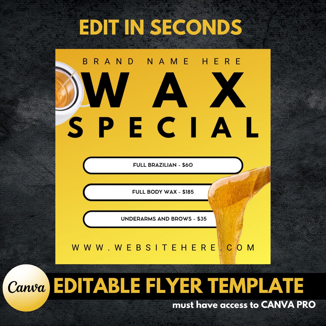 Body Waxing Service Flyer | Brazilian Wax Flyer | Wax Services Flyer ...