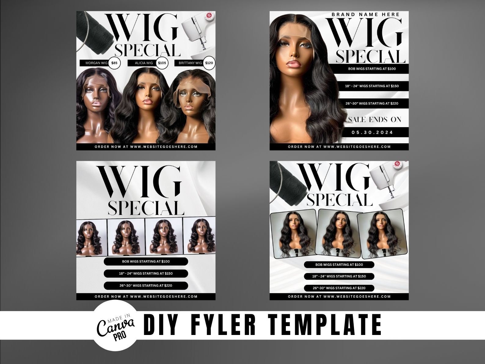 Custom Wig Special | Hair Sale Flyer | Hair Extensions Flyer | Wig Sale ...