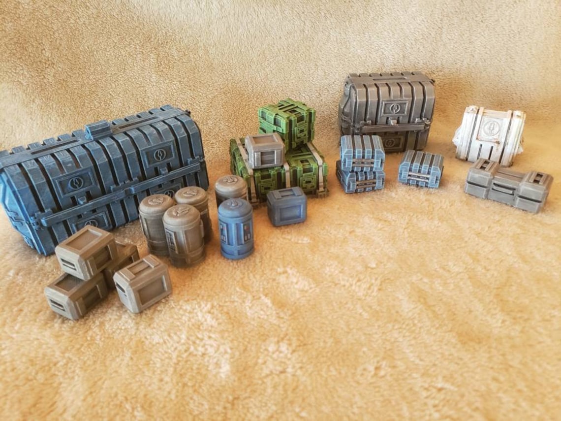 Star Wars Legion and Warhammer 40k 4 Piece Terrain Crate | Etsy