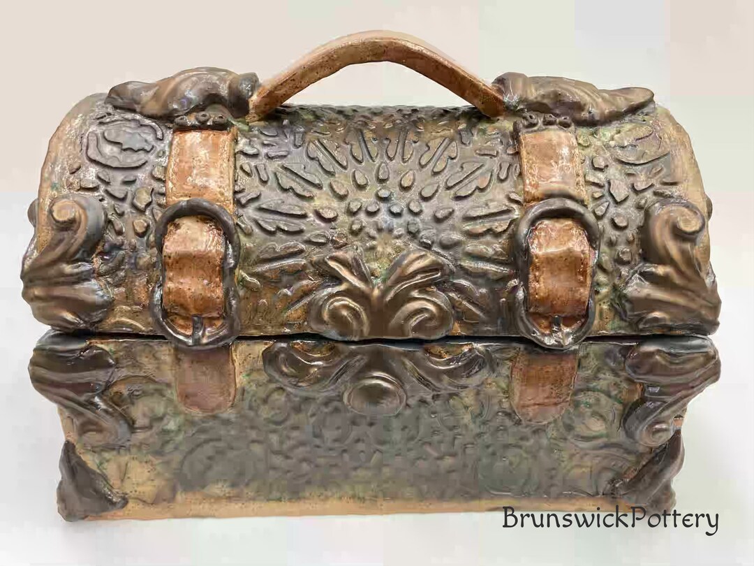 Handmade Ceramic Treasure Chest Box Canister Jar Urn - Etsy