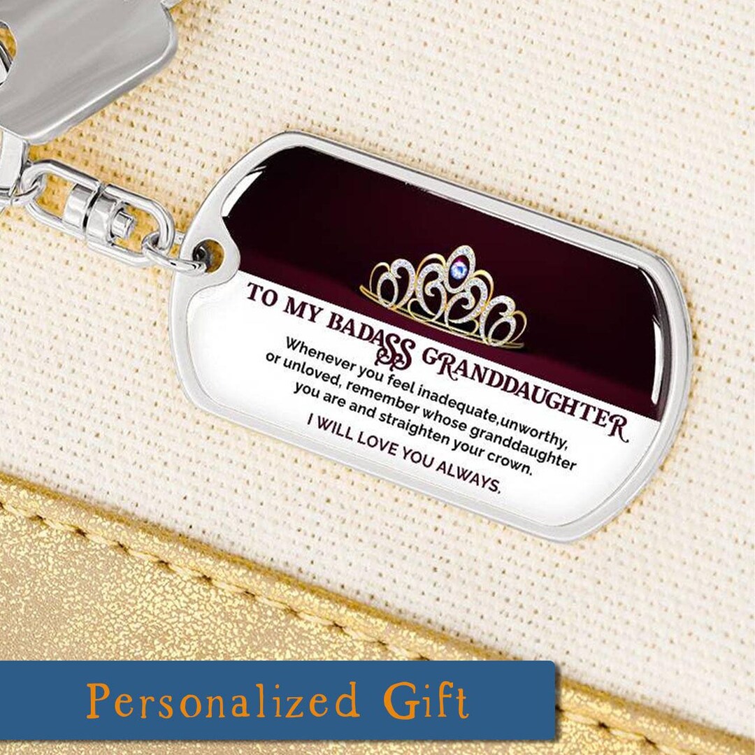 Personalized Granddaughter Keychain, Engraved Gift From Grandma - Etsy