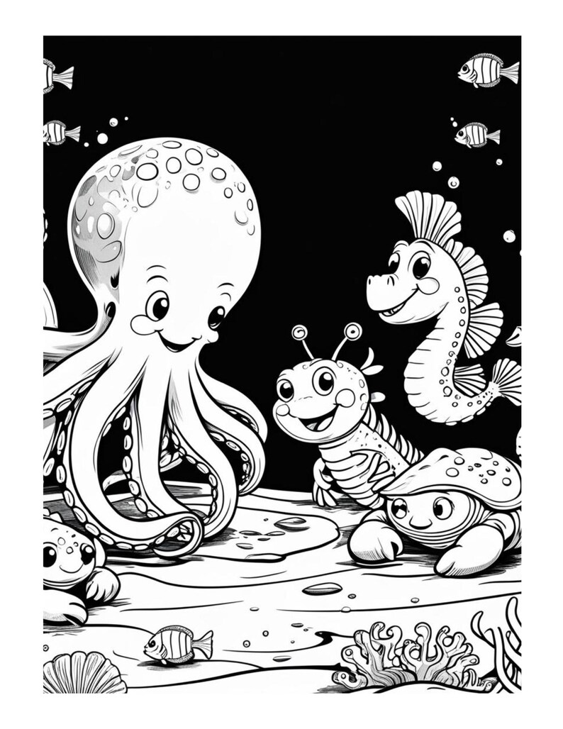 Under the Sea Coloring Book Pages Printable Pdf Instant Download - Etsy