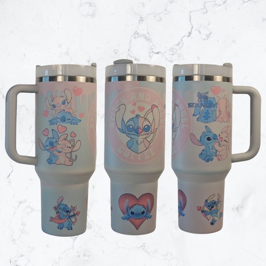 Authentic 40oz Stanley Custom-printed Stitch and Angel With Stitch ...