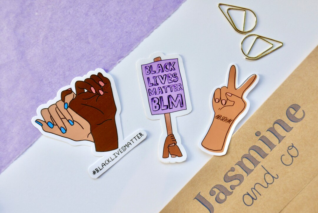 BLM Sticker Pack Pack of 3, Black Lives Matter Sticker, BLM Sticker ...