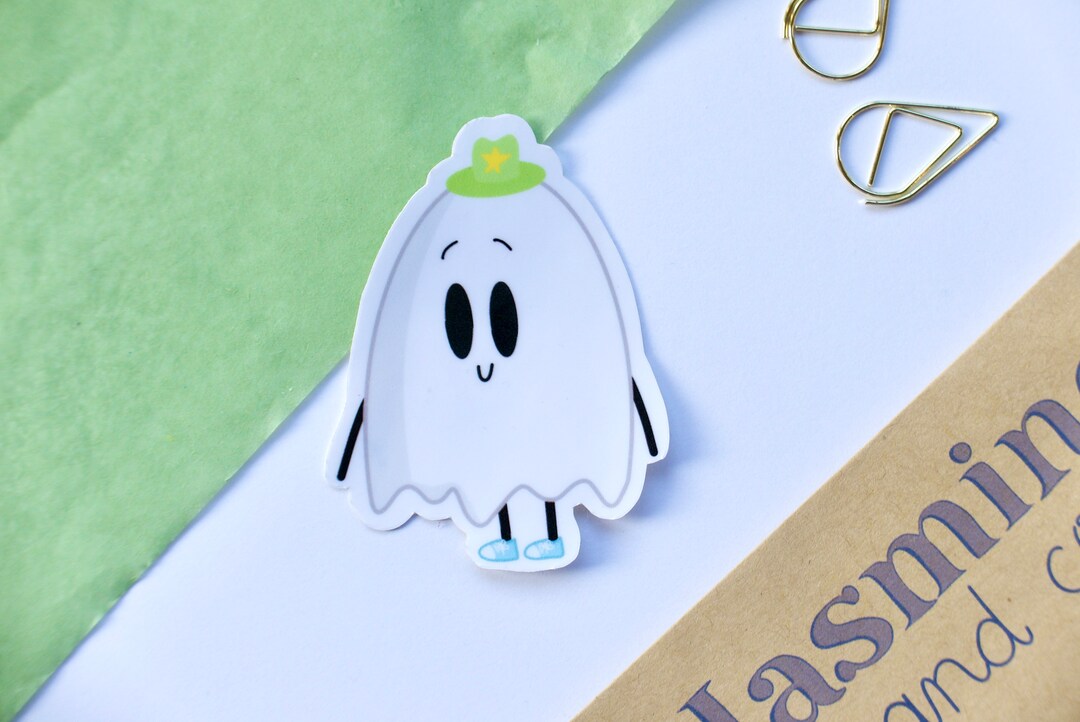 Ghost With Cowboy Hat Sticker Waterproof, Water Resistant, Cute Sticker ...