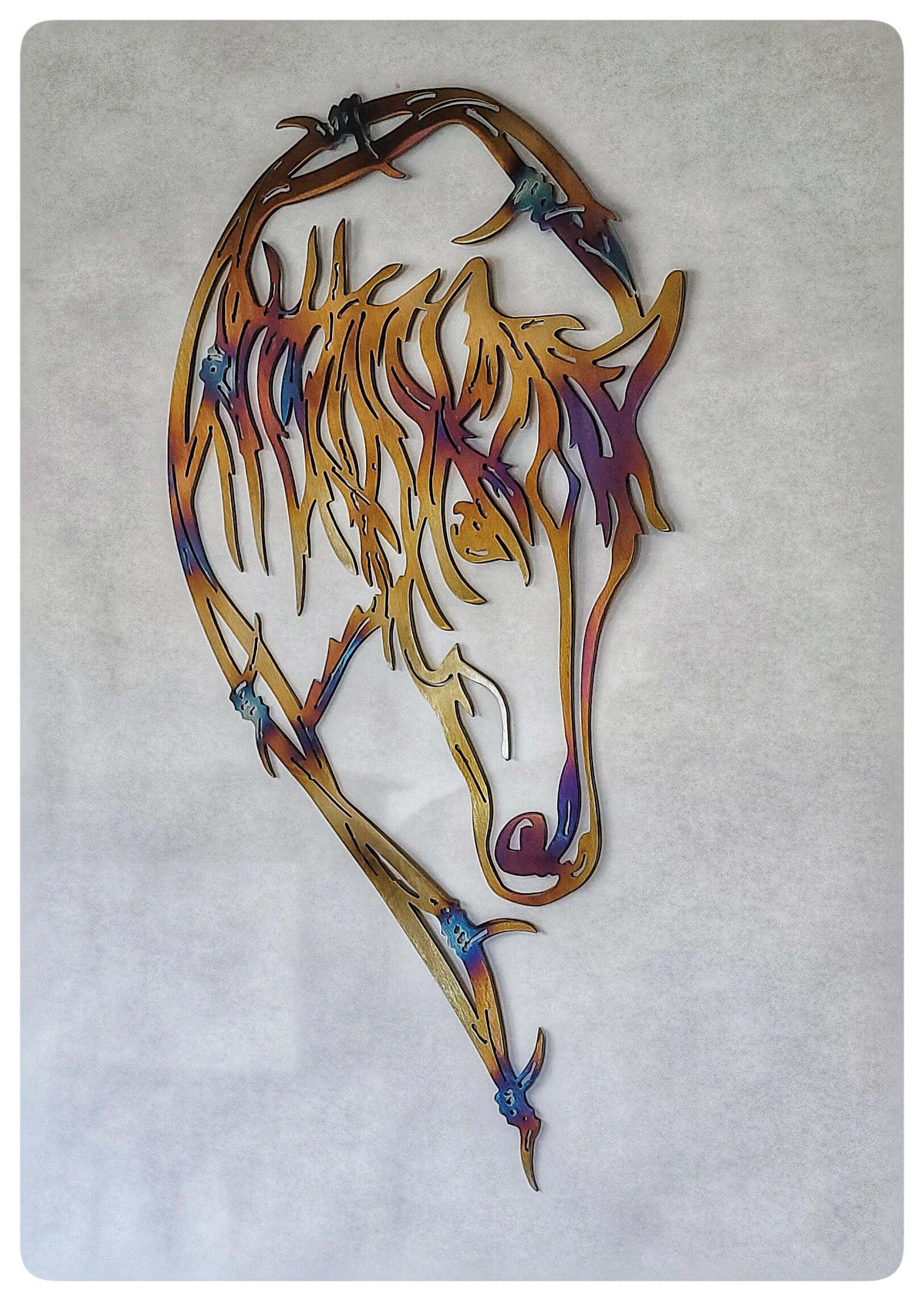 The Barbed Bronc Horse head with barbed wire - Etsy.de