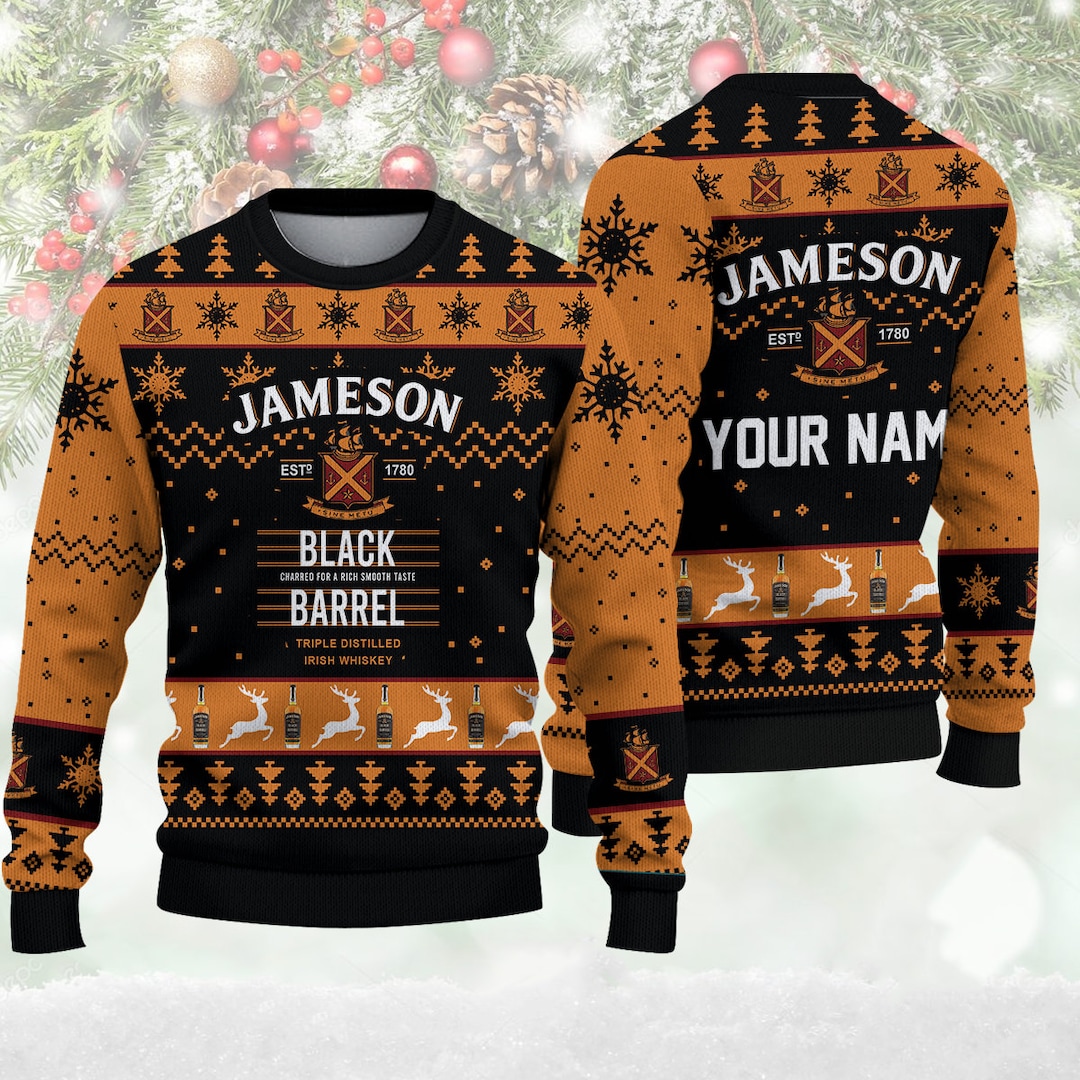 Black Barrel Ugly Christmas Sweater Jameson Sweater for - Etsy