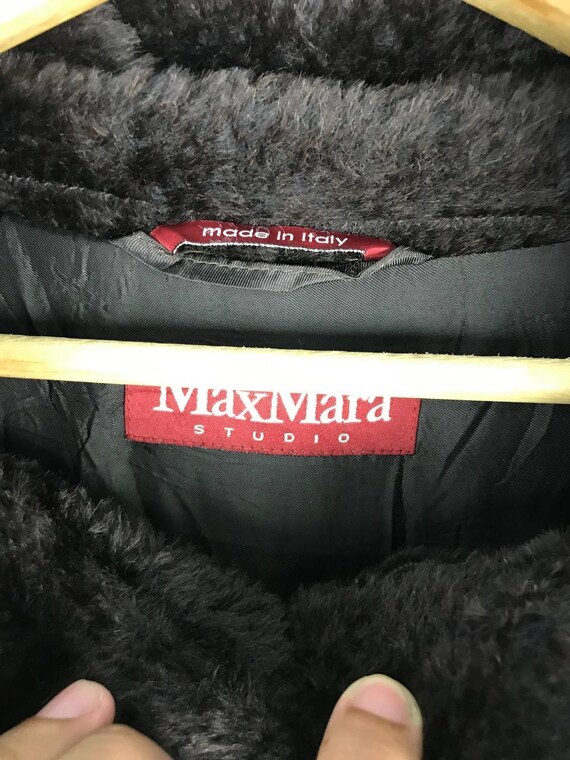 NICE! Max Mara Studio Wool Coat Button Design Dark Br… - Gem