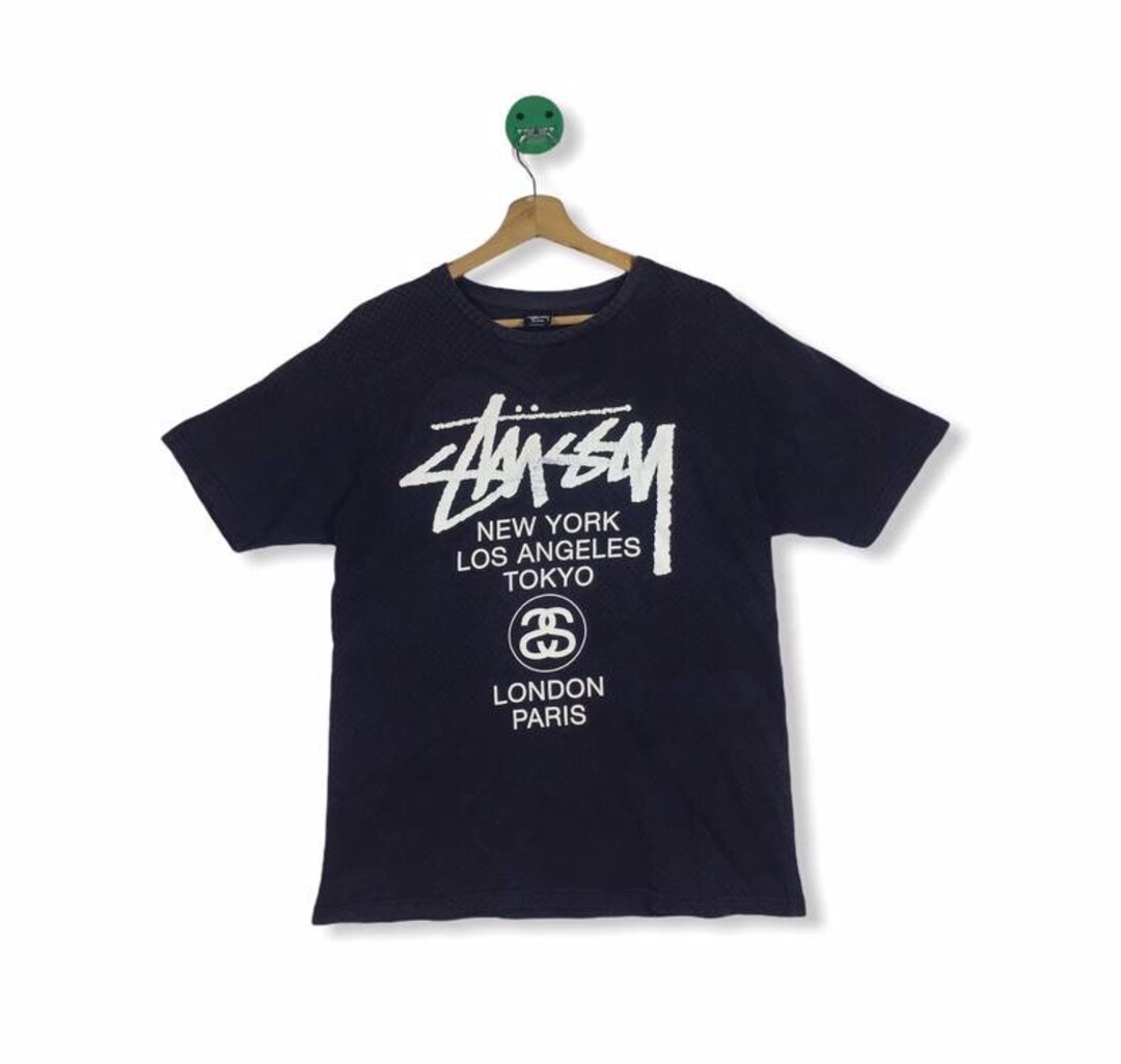 RARE! Stussy Tshirt Fullprint and Biglogo Design Black Colour - Etsy