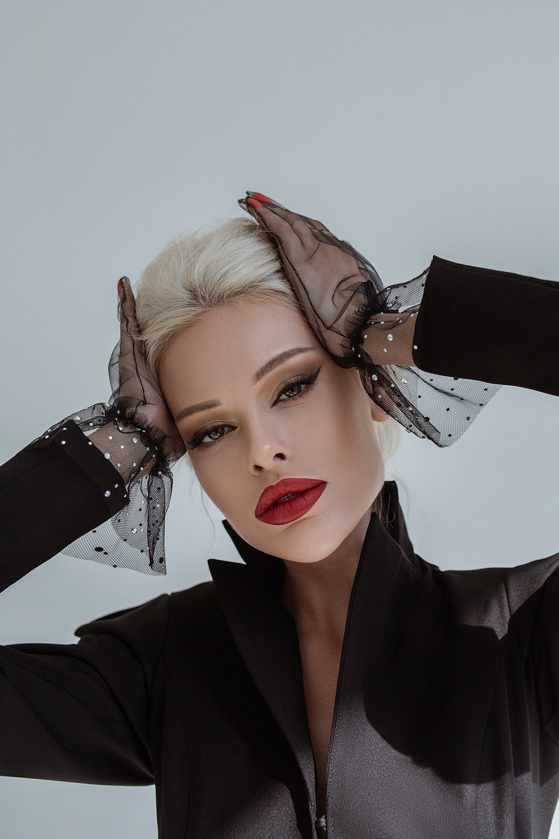 Beige Ruffle Gloves With Glitter Formal Gloves for Women - Etsy