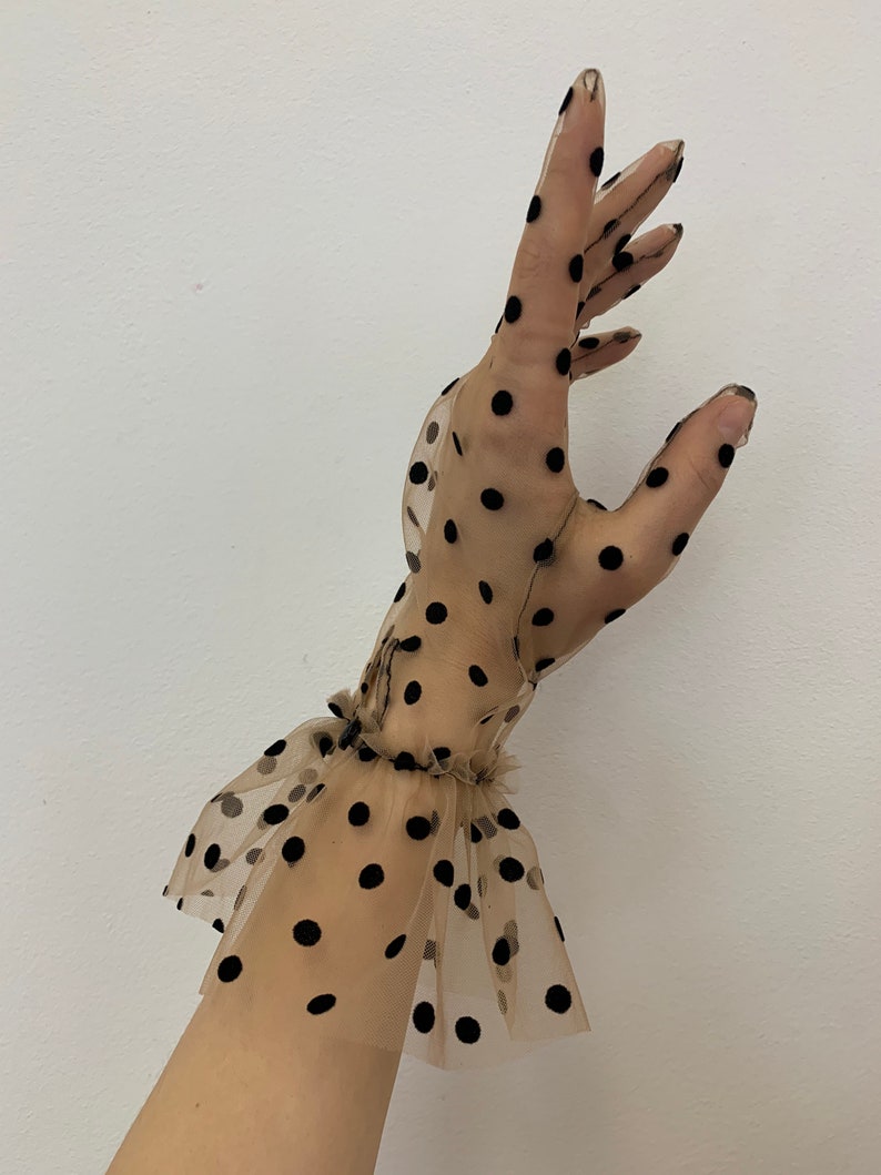Handmade Tulle Gloves, Pearl Tulle Gloves, Gloves for Women, Mesh ...