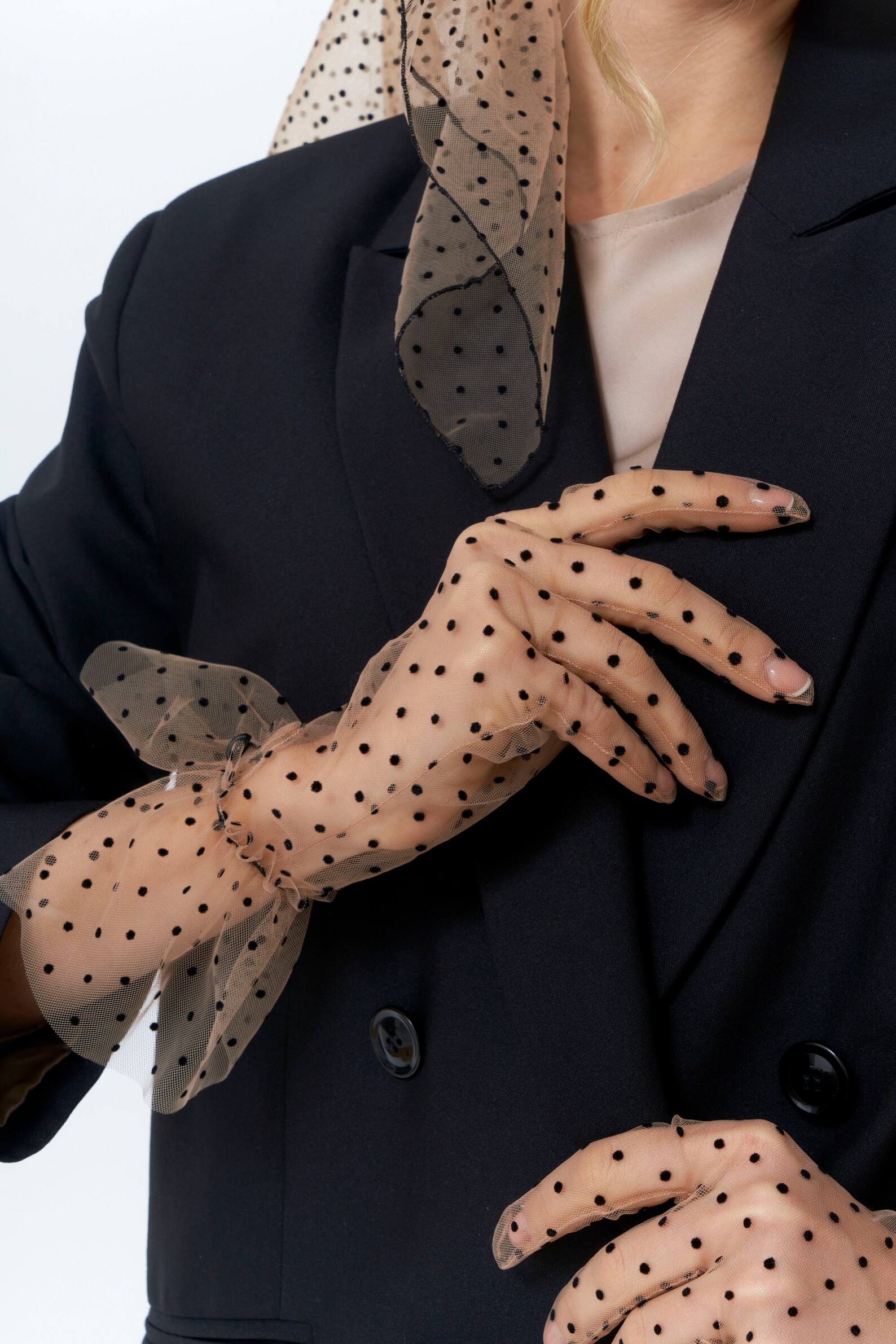 Handmade Tulle Gloves, Pearl Tulle Gloves, Gloves for Women, Mesh ...