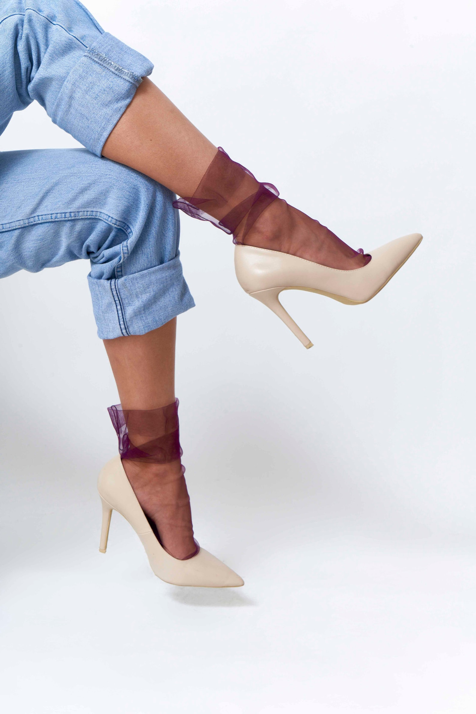 Sheer Tulle Socks, Lace Socks for Women, Soft Tulle Transparent Women ...