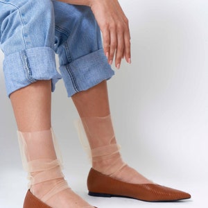 Sheer Tulle Socks, Lace Socks for Women, Soft Tulle Transparent Women ...