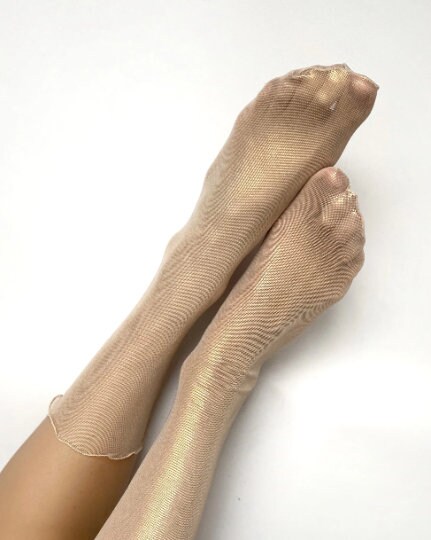Metallic Shiny Socks, Lurex Tulle Socks for Women, Cool Party Socks ...