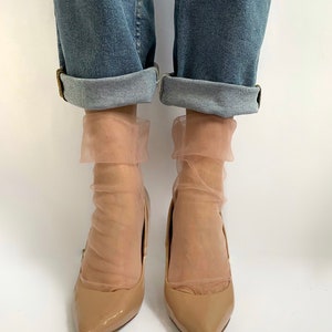 Sheer Tulle Socks, Lace Socks for Women, Soft Tulle Transparent Women ...