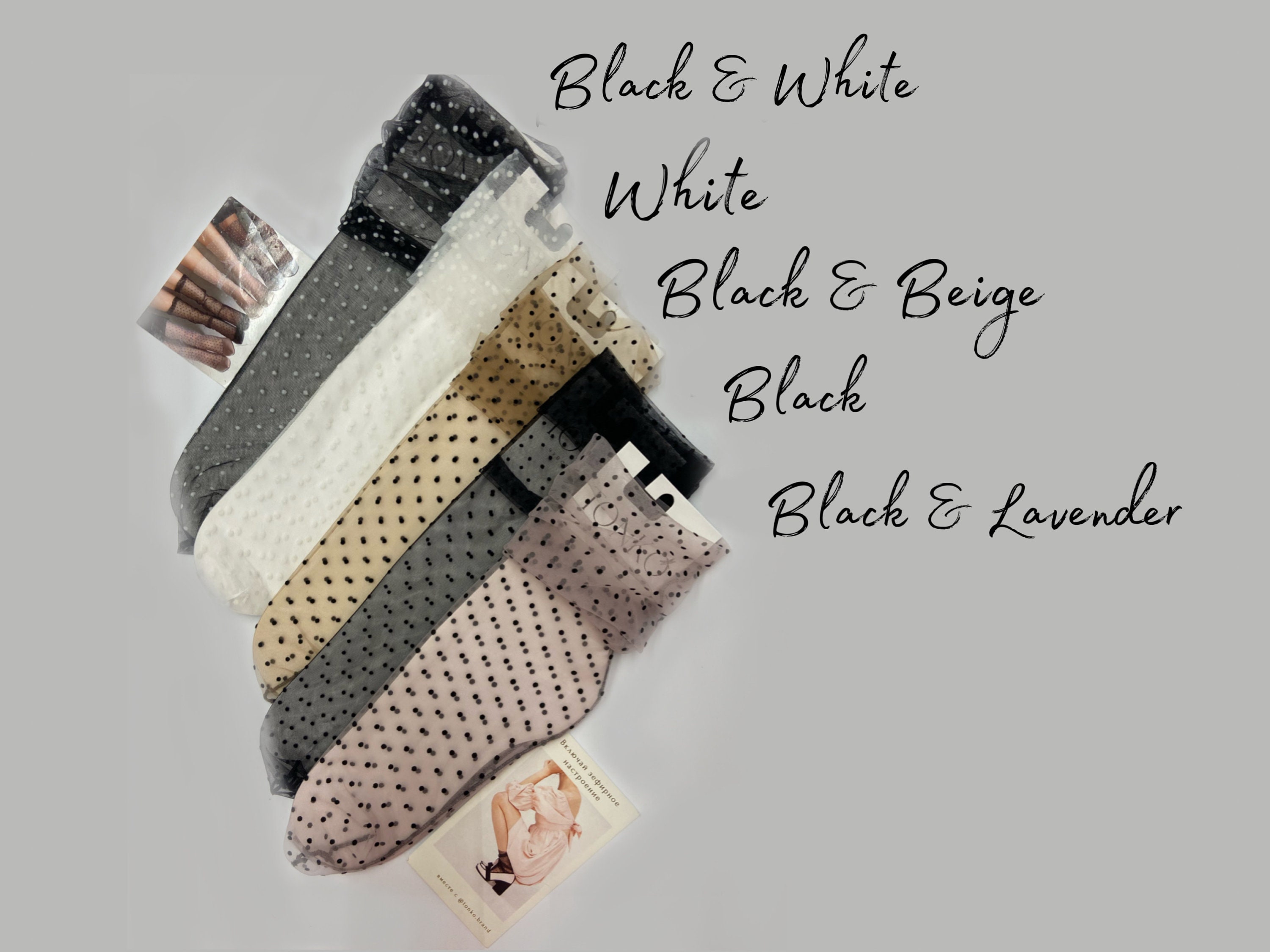 Tulle Mesh Socks, Polka Dot Tulle Socks, Lace Socks for Women, Sheer ...