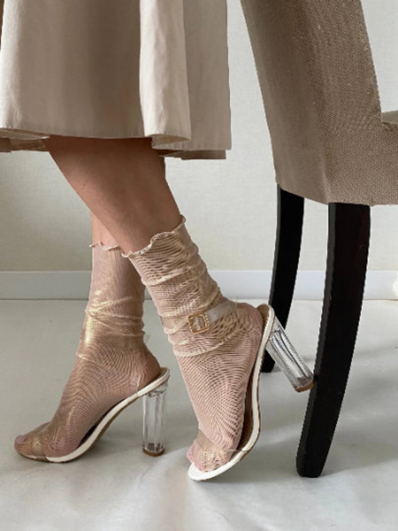 Metallic Shiny Socks, Lurex Tulle Socks for Women, Cool Party Socks ...