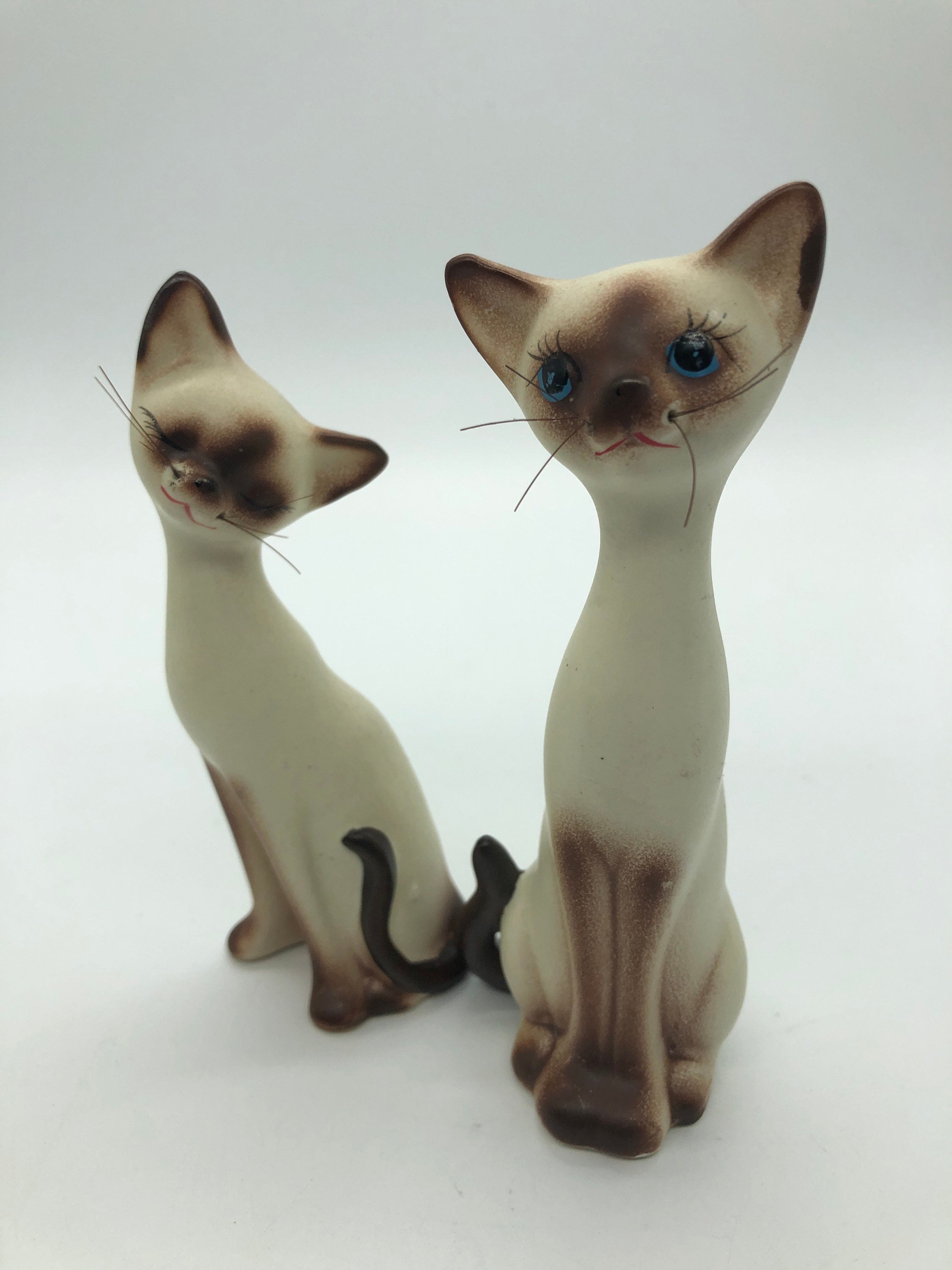 Siamese Porcelain Cats Buff with brown Tips Off Gift Craft circa 50s ...