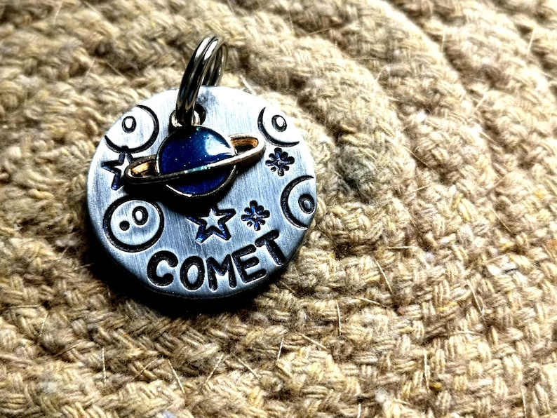 Comet Pet Tag: Brushed Aluminum, Personalized Dog Cat ID - Etsy