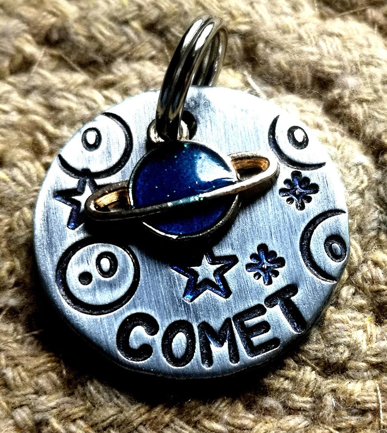 Comet Pet Tag: Brushed Aluminum, Personalized Dog Cat ID - Etsy