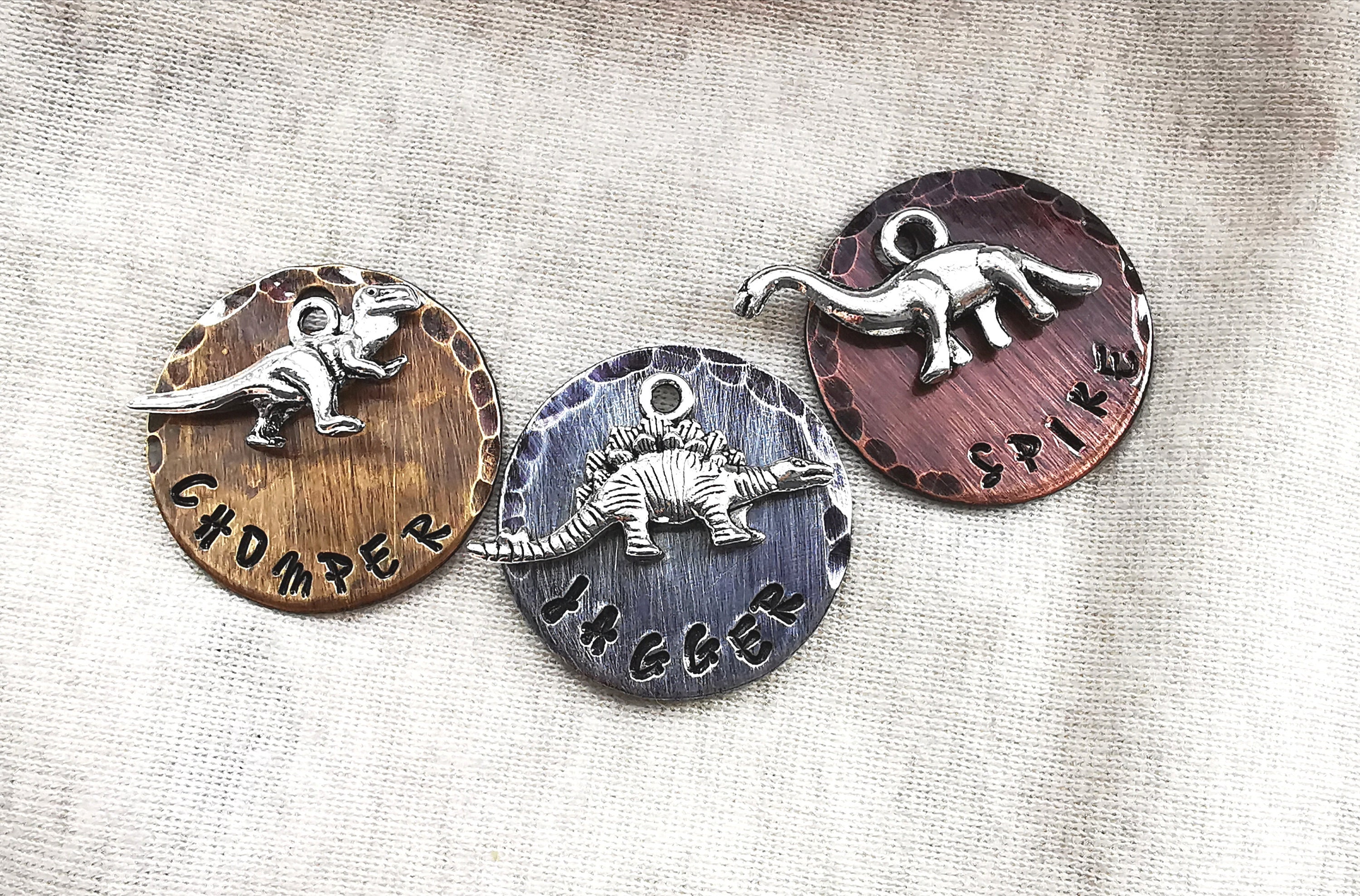 Pet ID Tag T-rex Dog Tag Dinosaur Dog Tag Dog Tags for - Etsy