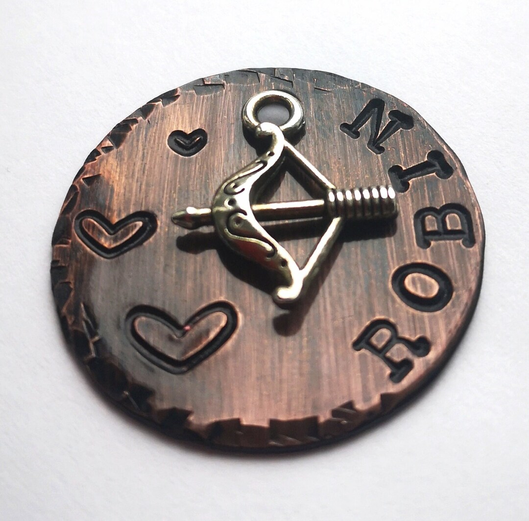 Personalized Copper Pet Tag: Crossbow Design, Custom Dog Cat ID - Etsy