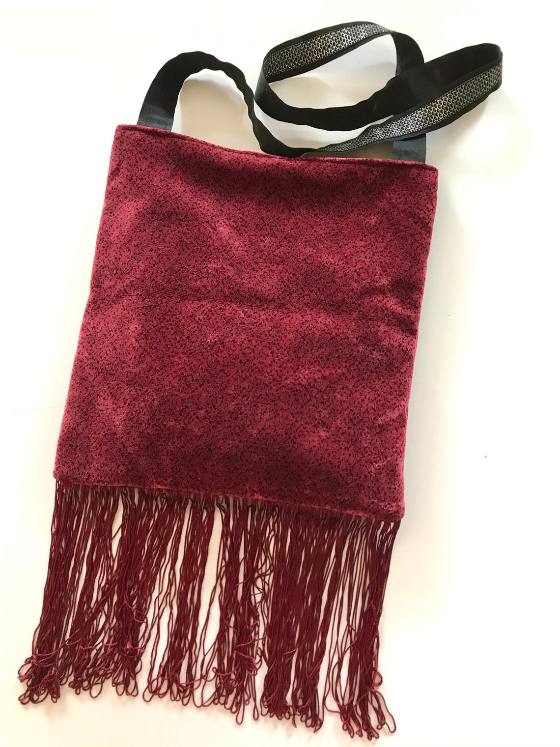 Burgundy Velvet Shoulder Strap With Pendants and Fringes - Etsy UK