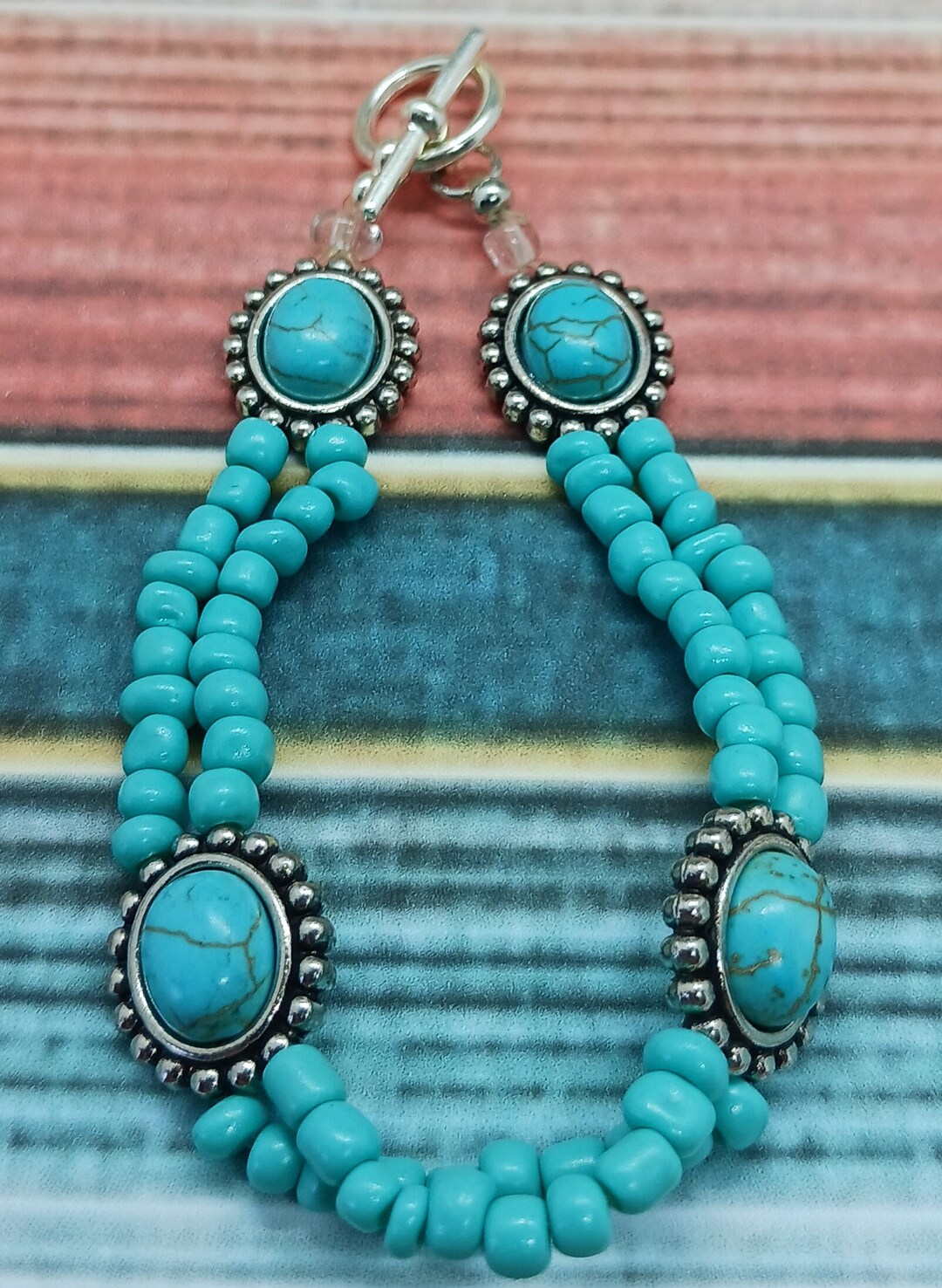 7 Southwest Toggle Clasp Bracelet Native American - Etsy