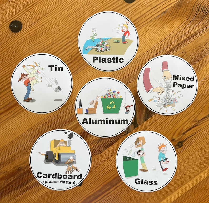 Recycle Decals 5" (set of 6 or Individual Stickers) - Etsy