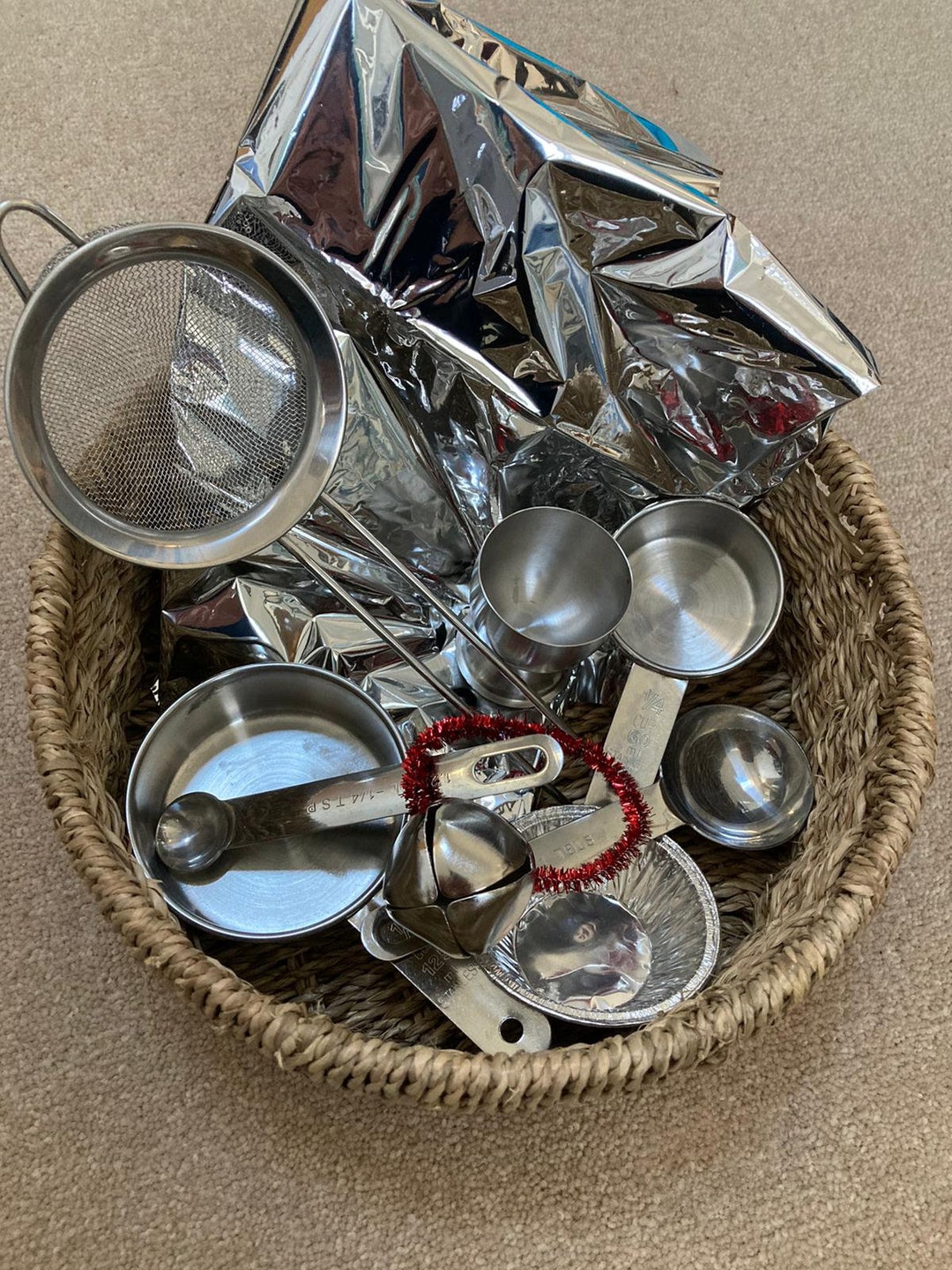 Medium Metal Themed Heuristic Treasure Basket Natural Montessori - Etsy