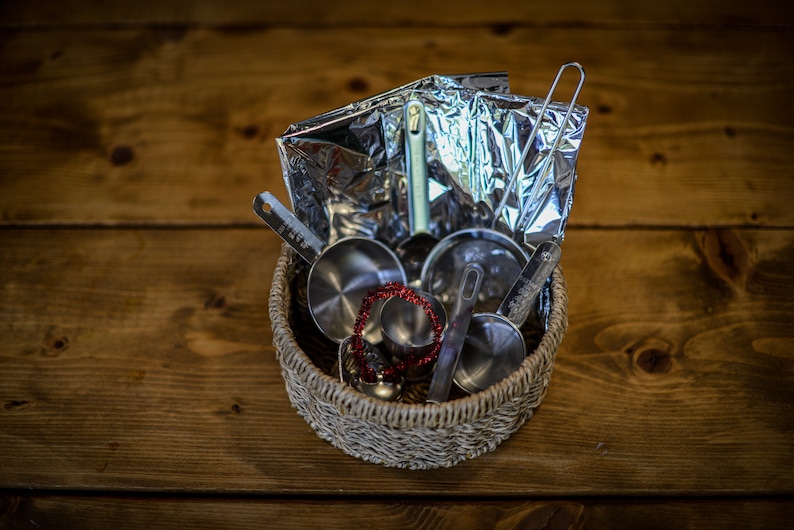 Medium Metal Themed Heuristic Treasure Basket Natural Montessori - Etsy ...