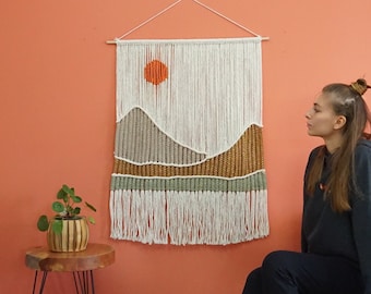 Mountain Macrame Wall Hanging Large Hand Dyed Textile Art - Etsy