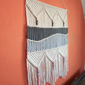 Ocean Macrame Wall Hanging, Modern Wave Fiber Art, Hand Woven Tapestry ...