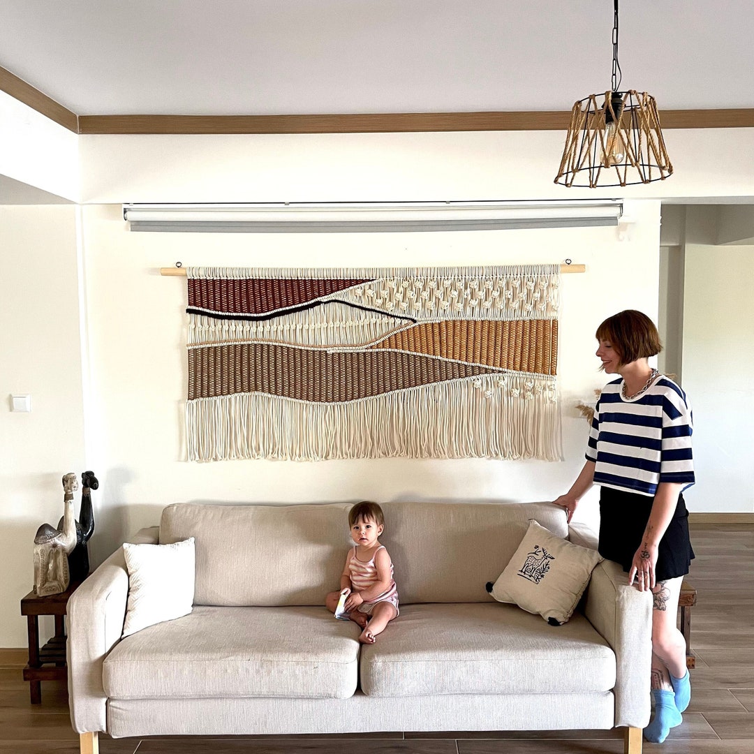 Large Macrame Wall Hanging, Modern Hand Weaving Wall Decor, Woven ...