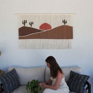 XL Macrame Wall Hanging, Landscape Hand Woven Tapestry, Boho ...
