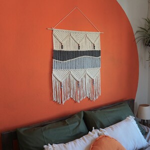 Ocean Macrame Wall Hanging, Modern Wave Fiber Art, Hand Woven Tapestry ...