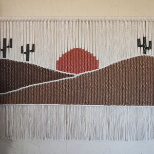 XL Macrame Wall Hanging, Landscape Hand Woven Tapestry, Boho ...