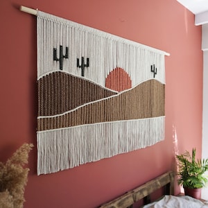 XL Macrame Wall Hanging, Landscape Hand Woven Tapestry, Boho ...