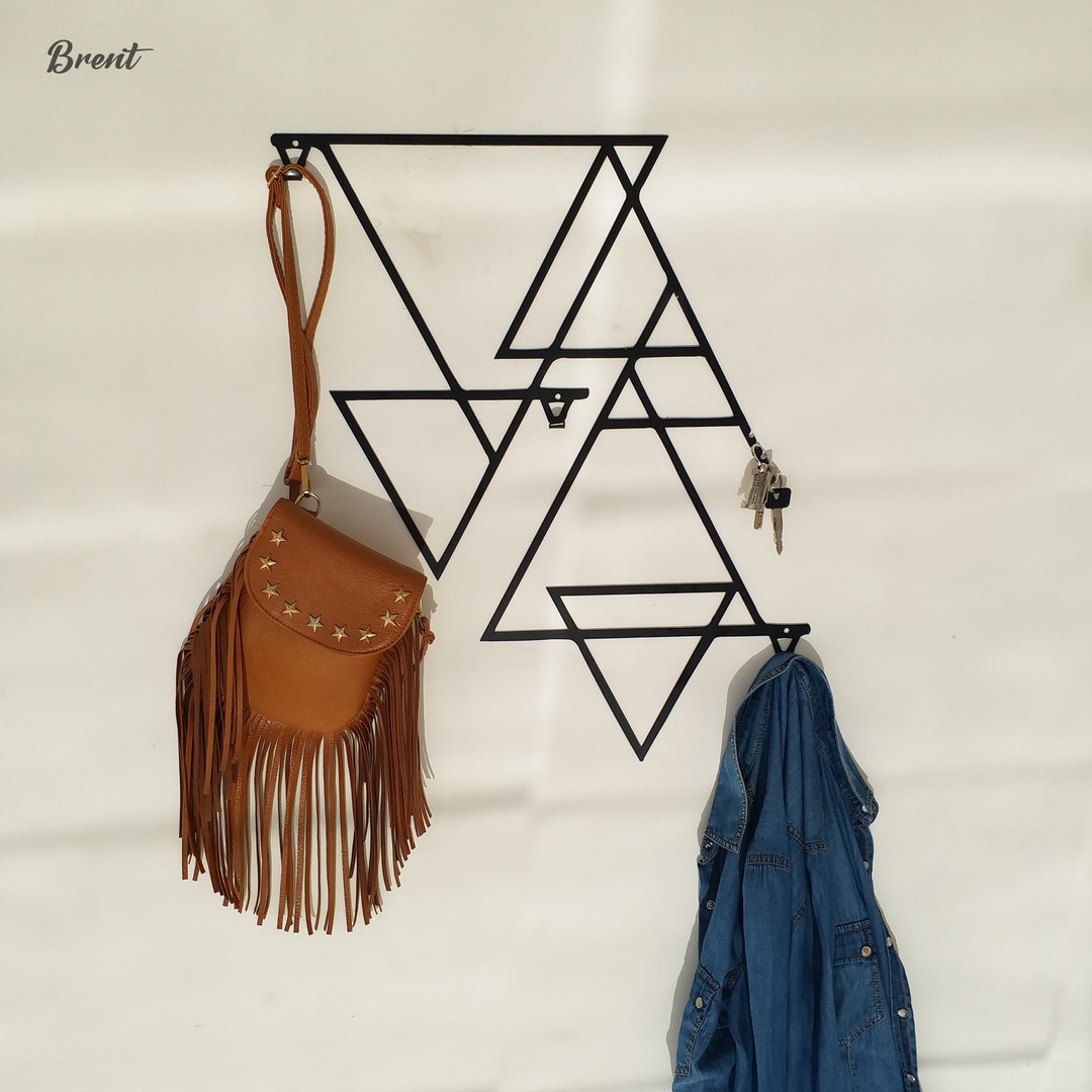 Triangular Prism Metal Hooks, Wall Decor, Triangles Coat Hanger ...