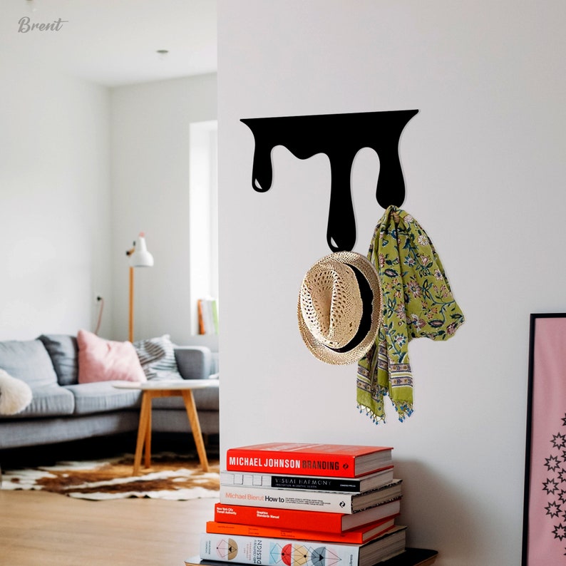 Dripping Wall Art Coat Racks Gift for Her Metal Wall Art - Etsy