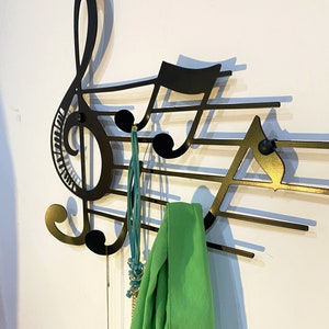 Music Note Coat Rack, Music Note Coat Hanger, Coat Hat Bag Wall Hook ...