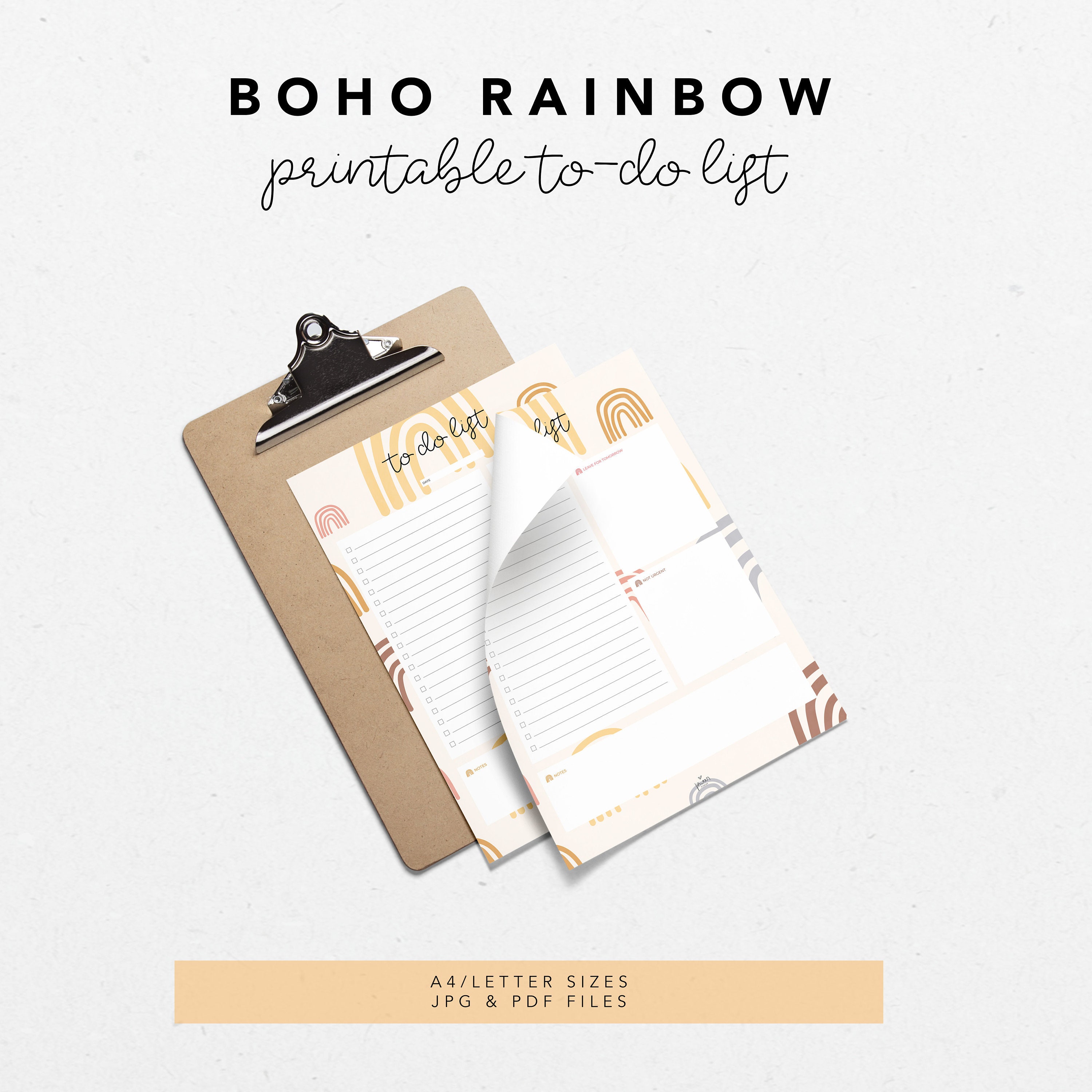 Paper & Party Supplies Boho Planner with a Rainbow Printable Planner ...