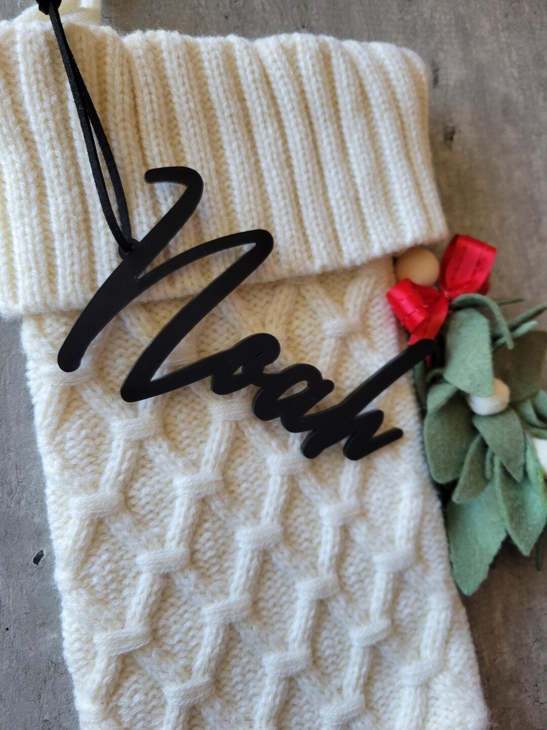 Black Name Tag | Acrylic Name Tag | Stocking Name Tag | Custom Acrylic ...