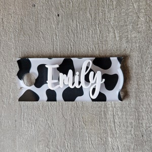 Modern Stanley Name Plate Stanley Tumbler Topper Acrylic Name Plate Cow ...
