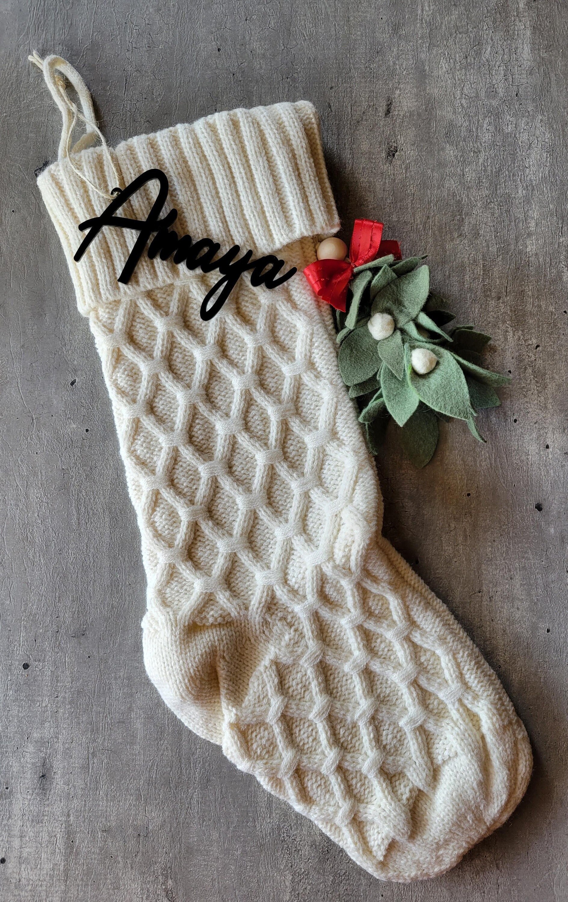 Black Name Tag Acrylic Name Tag Stocking Name Tag Custom - Etsy