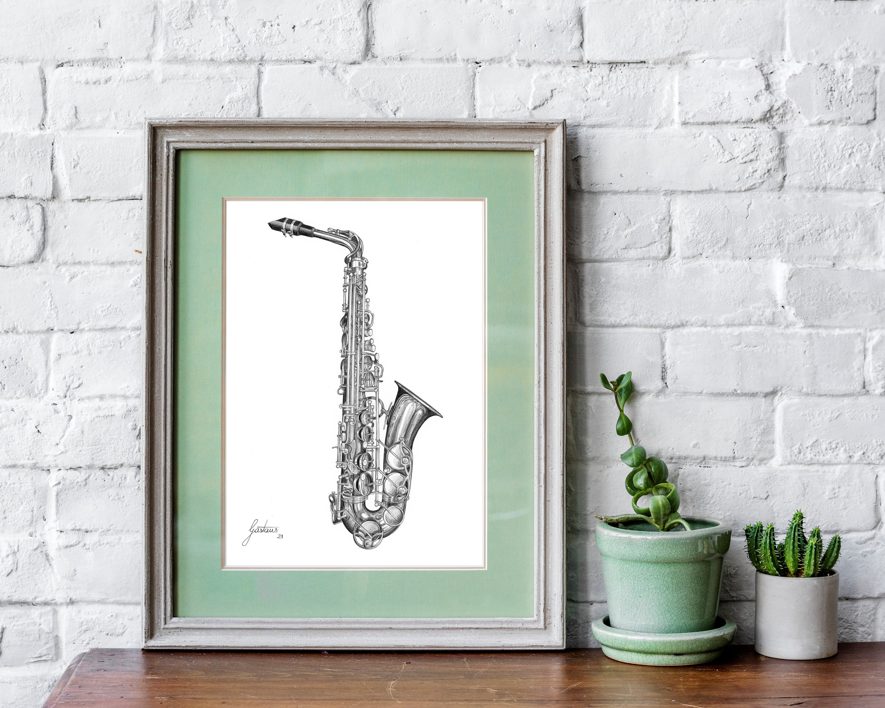 Saxophone Pencil Sketch