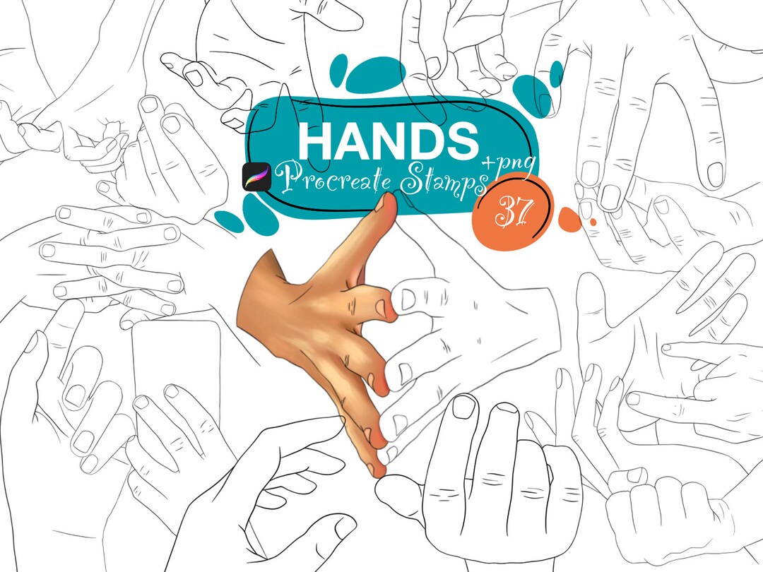 37 Procreate Hand Stamps | Procreate Brushes | Anime | Procreate Body ...