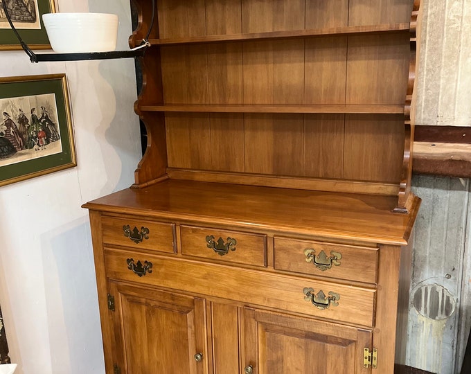 Vintage 2 Piece Maple Hutch - Etsy